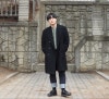 데일리룩 070 키작은남자 겨울 코디 팁 오버핏 블랙 롱코트 빈티지 맨투맨 유니클로 셀비지 슬림 로스코